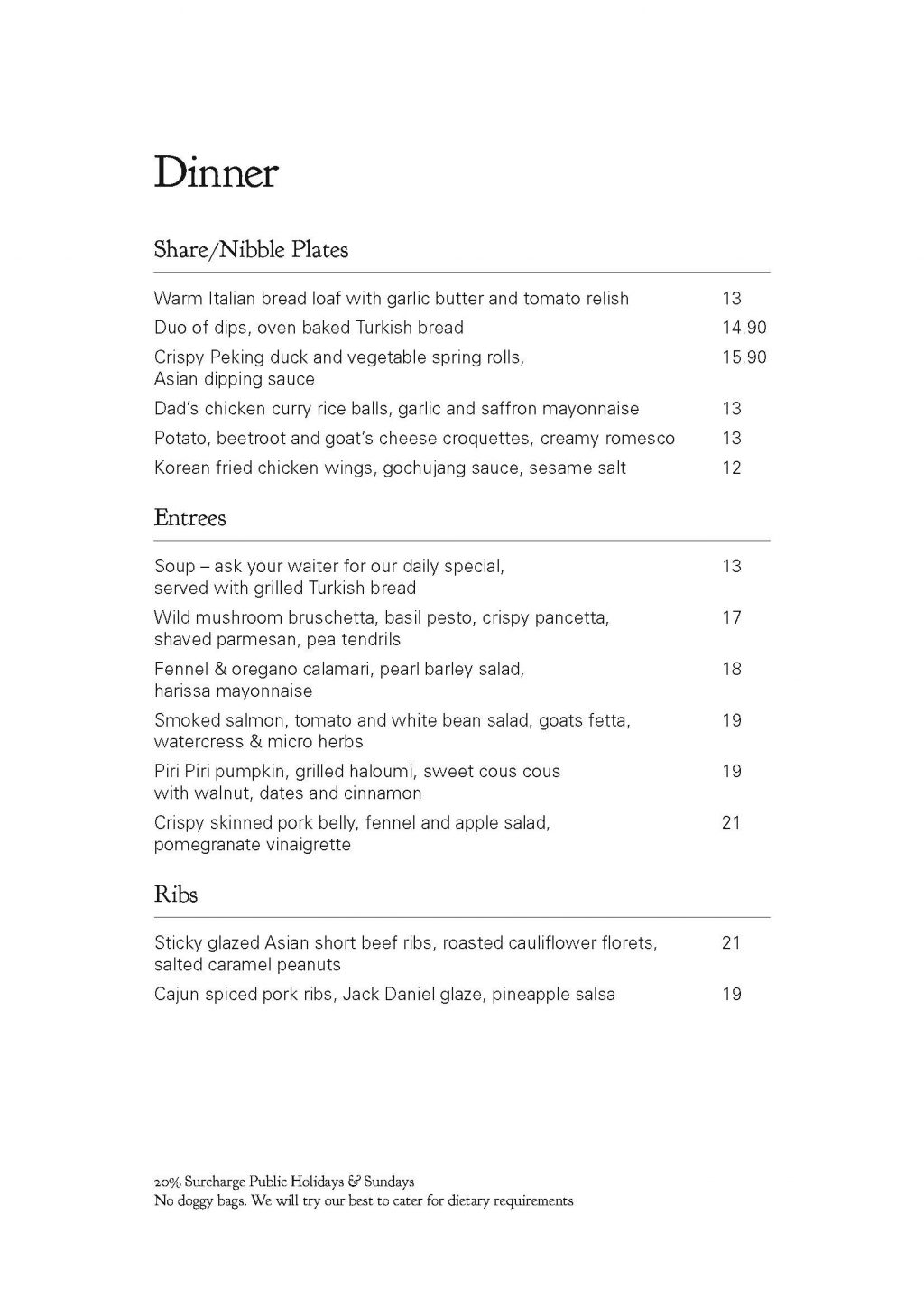 menu_dinner01 - Salt Bush